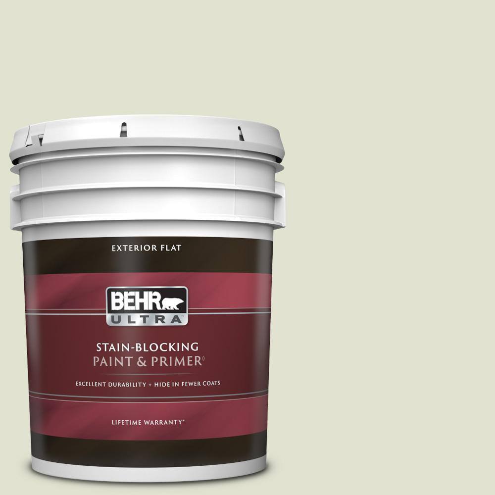 BEHR ULTRA 5 gal. #S370-1 Positive Energy Flat Exterior Paint & Primer ...
