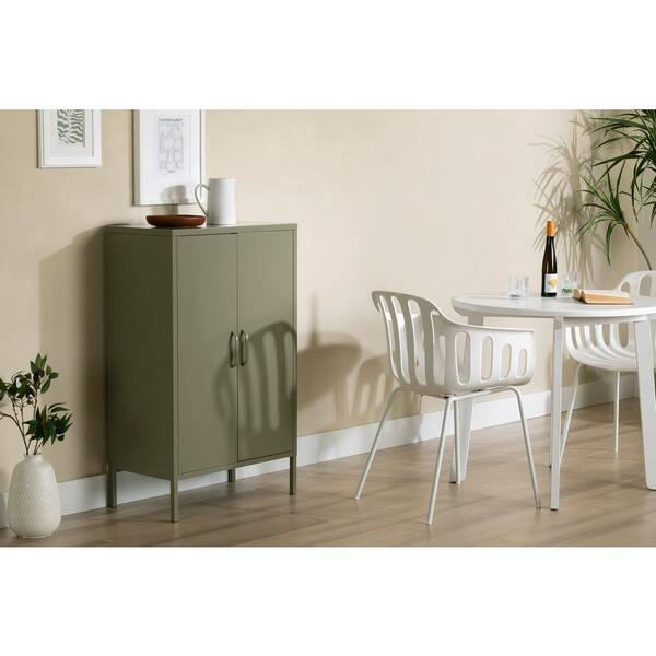 South Shore Eddison Olive Green Metal 25.5 in. Buffets and Sideboards 15400 The Home Depot
