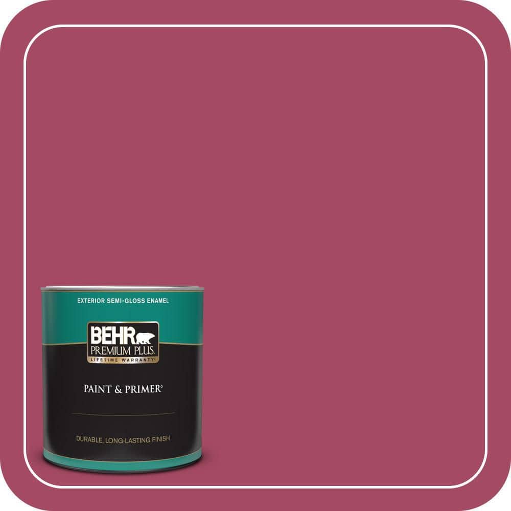 BEHR PREMIUM PLUS 1 qt. #120D-5 Glazed Raspberry Semi-Gloss Enamel ...