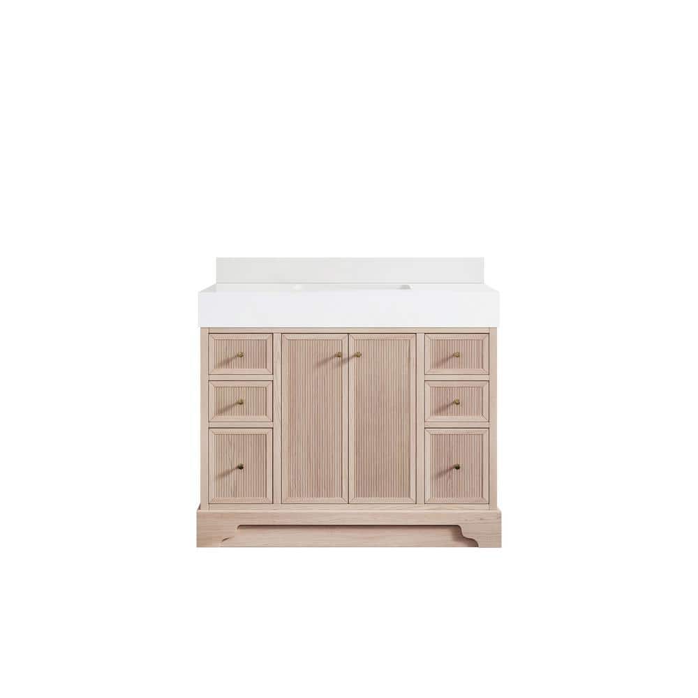 Willow Collections Manhattan Oak 42 in. W x 22 in. D x 36 in. H Single ...