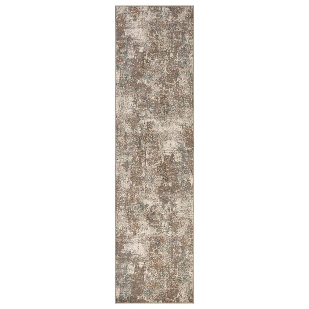 Amer Rugs Alpine 2 ft. 7 in. x 10 ft. Light Brown Abstract Pattern ...