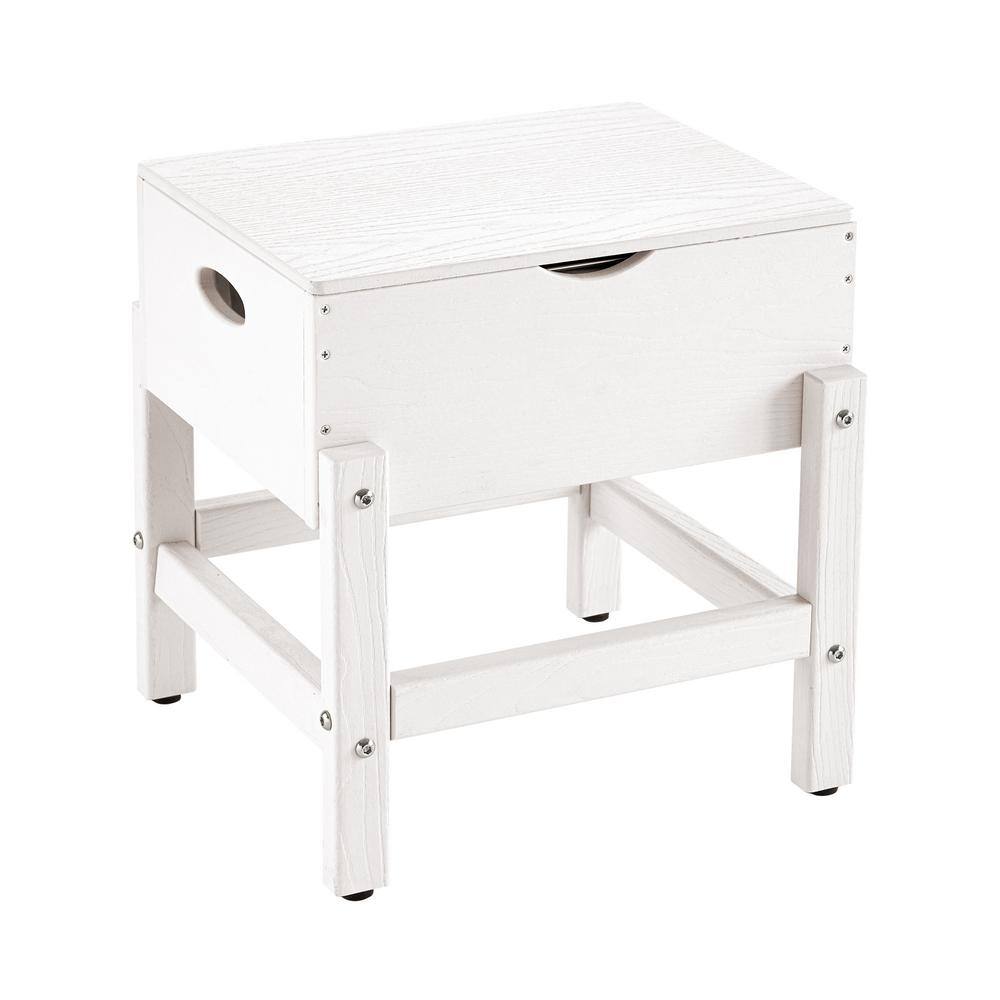 12 Qt. White HDPE Ice Chest Table For Patio, Outdoor Side Table with ...