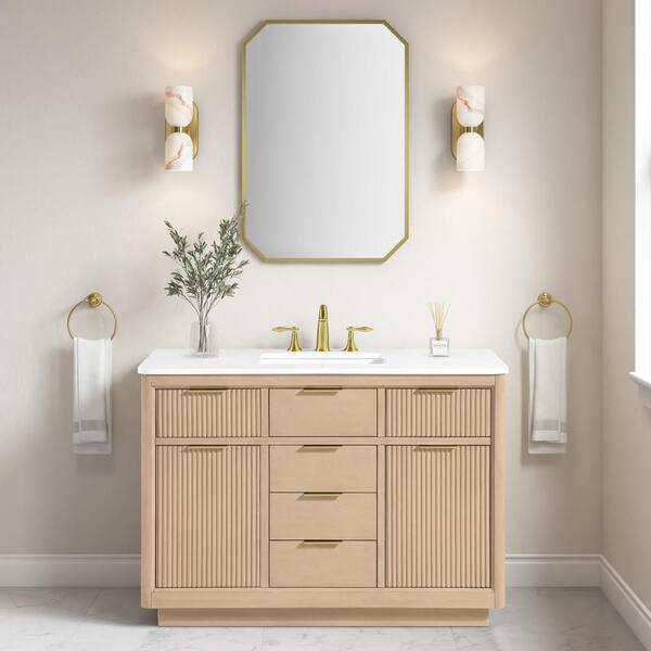 Reviews for OVE Decors Xander 48 in. Freestanding Sahara Birch Bath ...