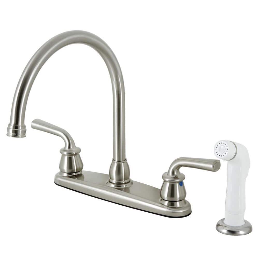 Kingston Brass Restoration 2-Handle Deck Mount Centerset Kitchen ...