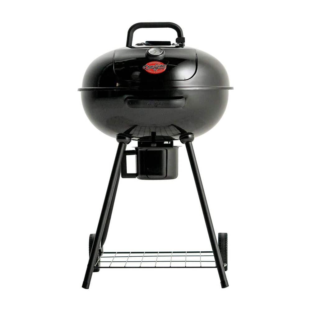 Char-Griller Portable 22" Charcoal Kettle Grill and Smoker in Black ...