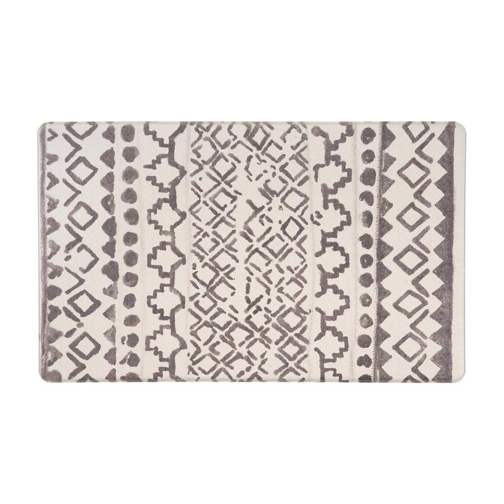 World Rug Gallery Gray Distressed Bohemian 18 in. x 30 in. Anti Fatigue ...