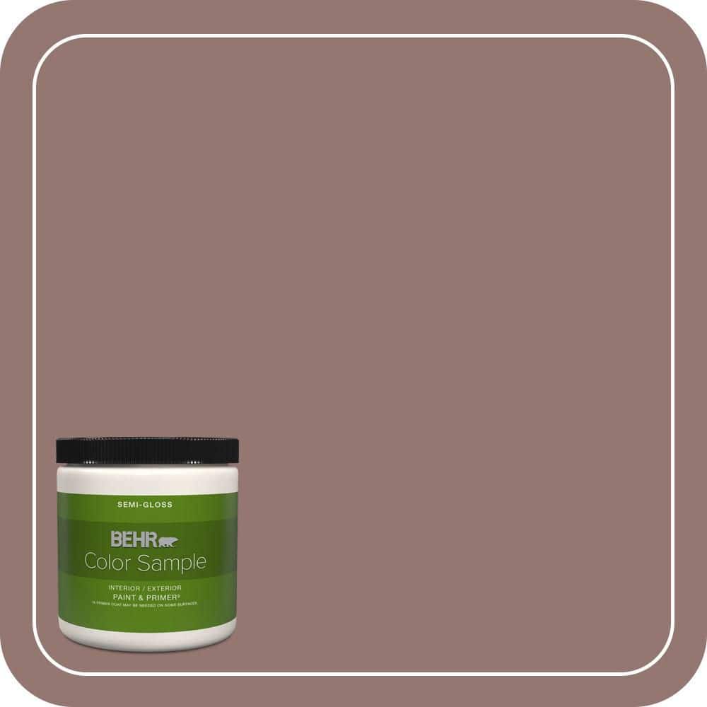 BEHR PREMIUM PLUS 8 oz. #710B-5 Milk Chocolate Semi-Gloss Interior ...