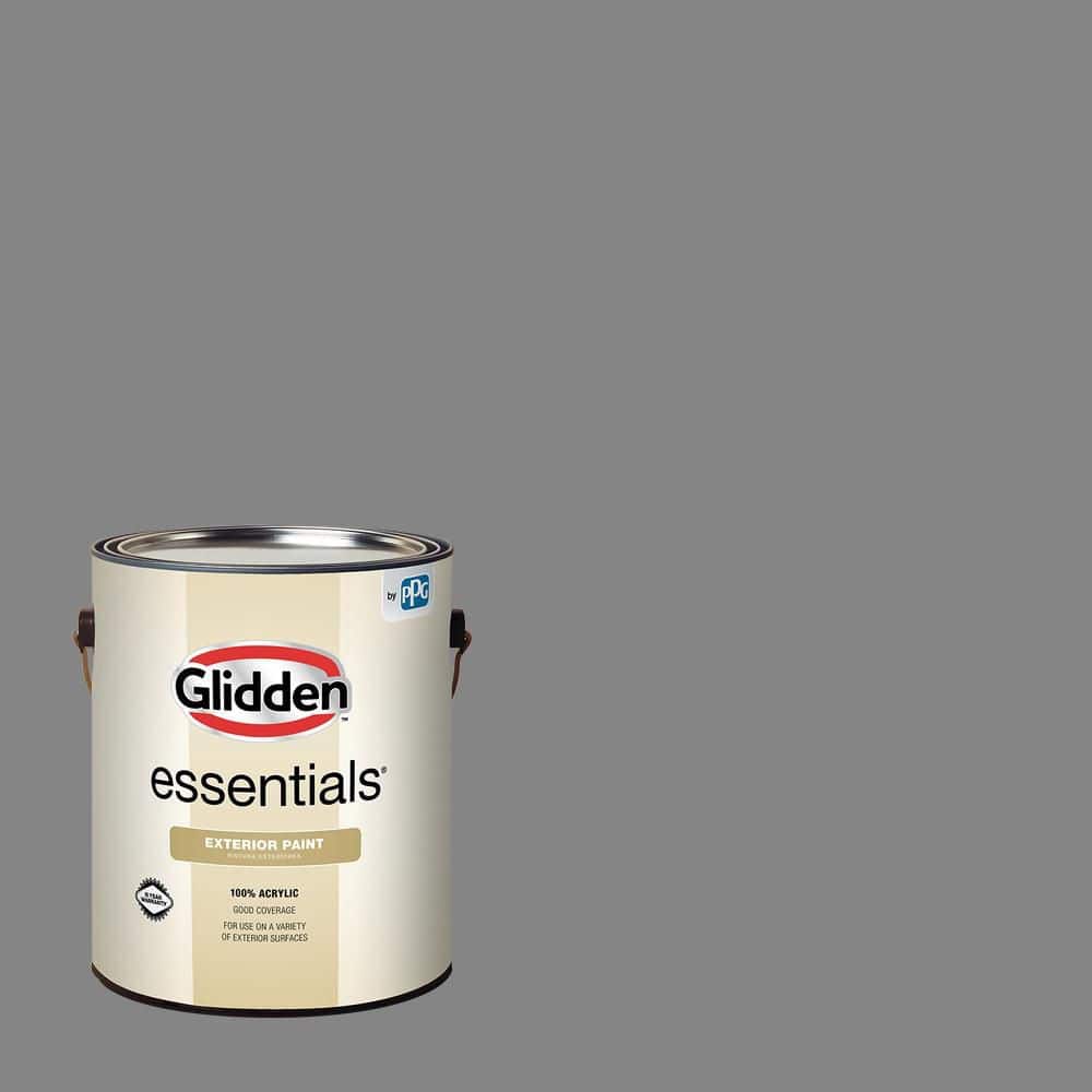 Glidden Essentials 1 gal. PPG1001-5 Dover Gray Satin Exterior Paint ...