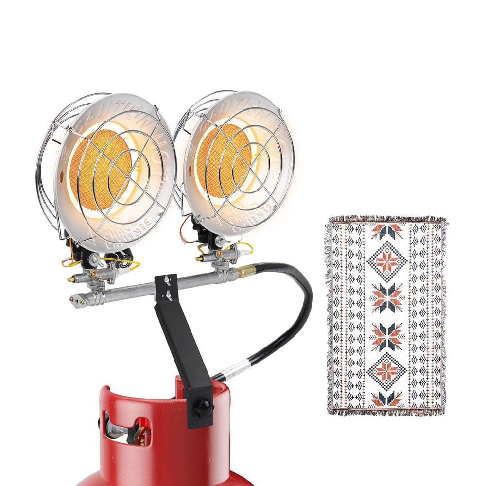 SenQWFa 30,000 BTU Dual-Head Adjustable Propane Heater Stainless Steel ...