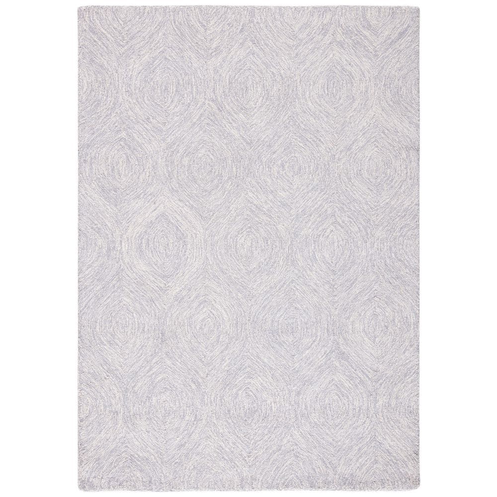 SAFAVIEH Micro-Loop Silver/Ivory 4 ft. x 6 ft. Distressed Abstract ...