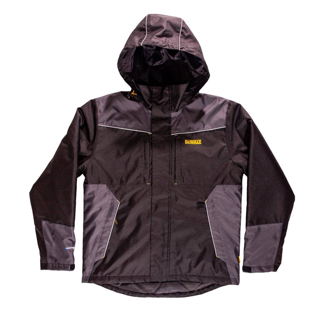 DEWALT Brookeville Men's Size Medium Black Polyester Waterproof Hooded ...
