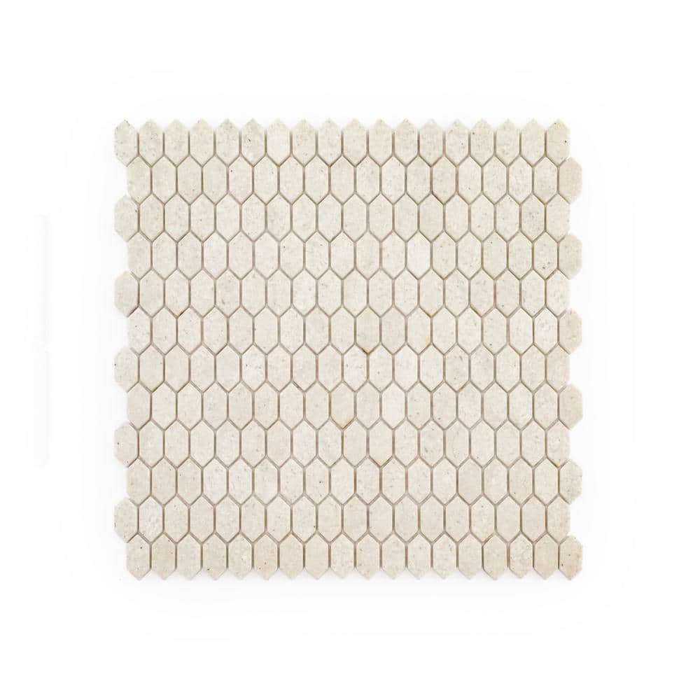 Jeffrey Court Serenity Marfil 11.125 in. x 11.875 in. Elongated Hex ...