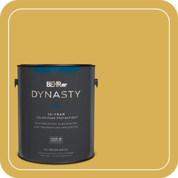 BEHR DYNASTY 1 gal. #370D-6 Golden Cricket Satin Enamel Exterior Stain ...