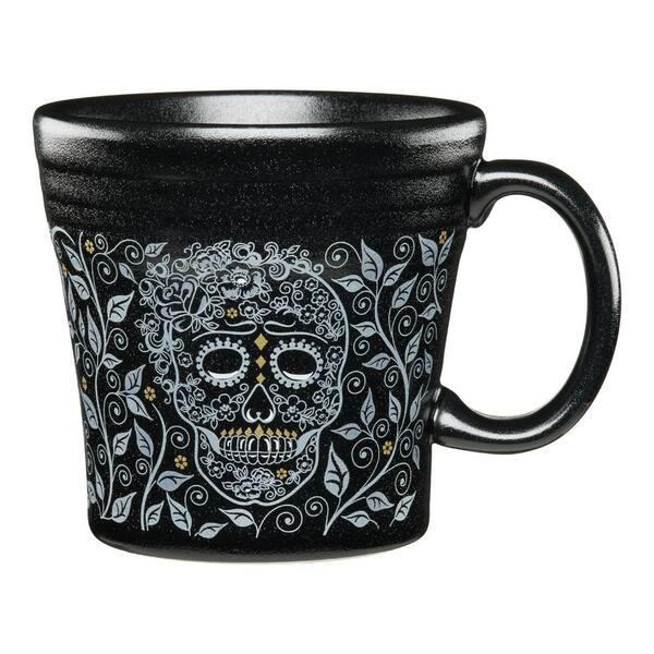 Fiesta skull and vine 15 oz. Black Ceramic Tapered Mug 147541590U
