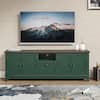 FESTIVO Elegant 72 in. Dark Green TV Stand with Natural Wood Color ...