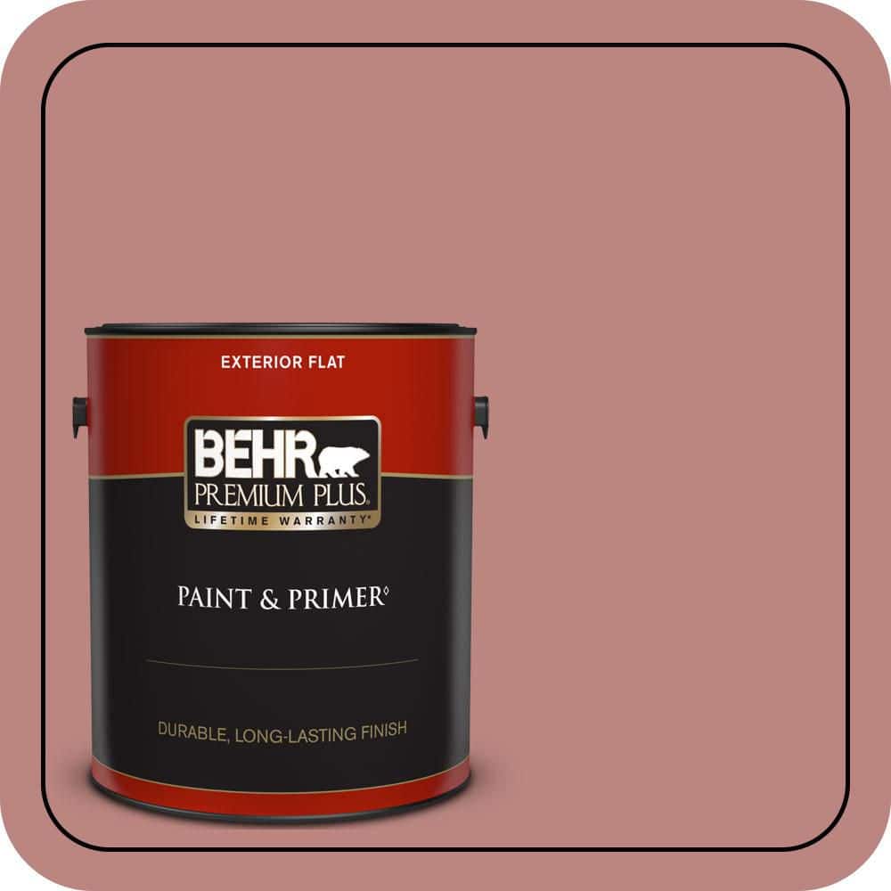 BEHR PREMIUM PLUS 1 gal. #S150-4 Red Clover Flat Exterior Paint ...
