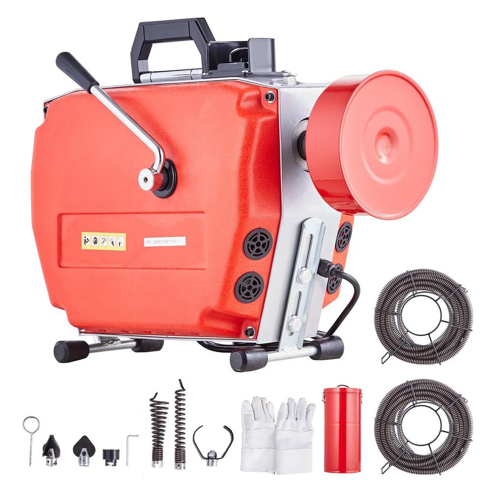 SKYSHALO 120FT. x 7/8 in. Drain Cleaner Machine, 420W Electric Sewer ...