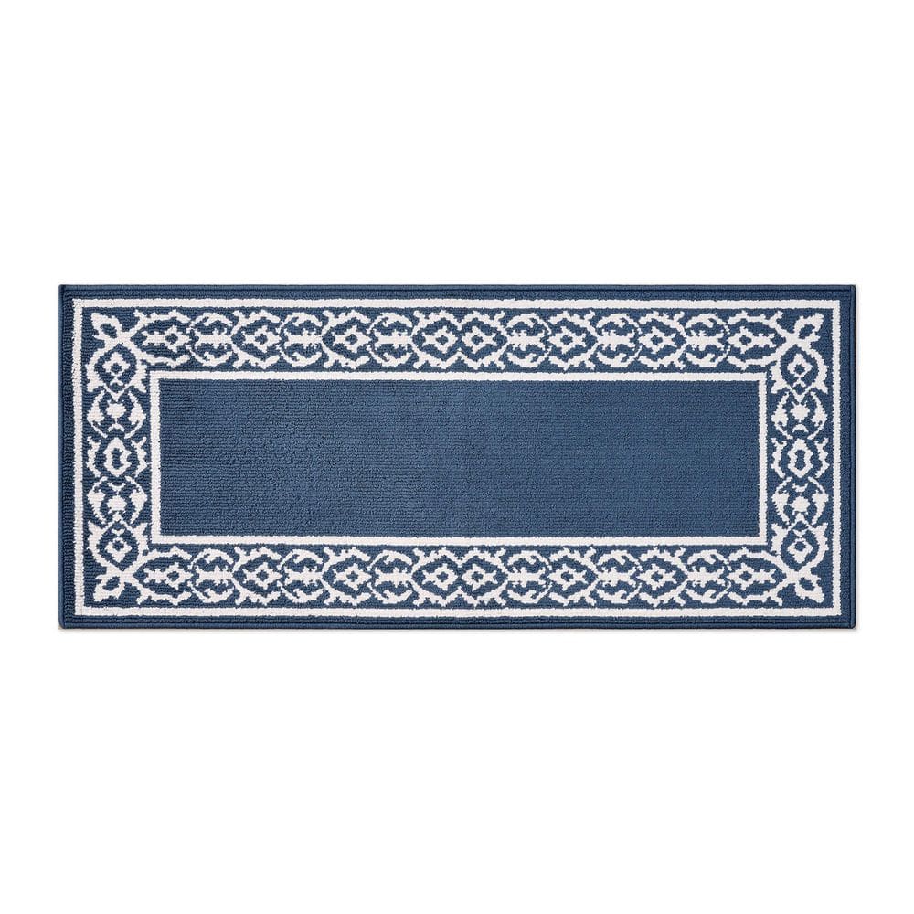 Laura Ashley Lorreta 2-Tone Dusty Navy/Ivory 2 ft. x 5 ft. Tufted ...