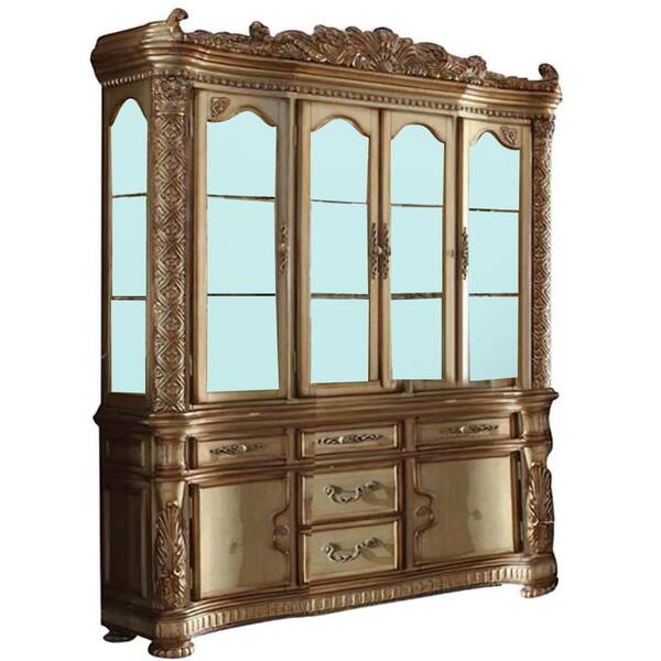 Acme Furniture Vendome Gold Patina and Bone Hutch and Buffet 63005 ...