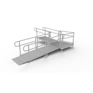 EZ-ACCESS PATHWAY 12 ft. L-Shaped Aluminum Wheelchair Ramp Kit with ...