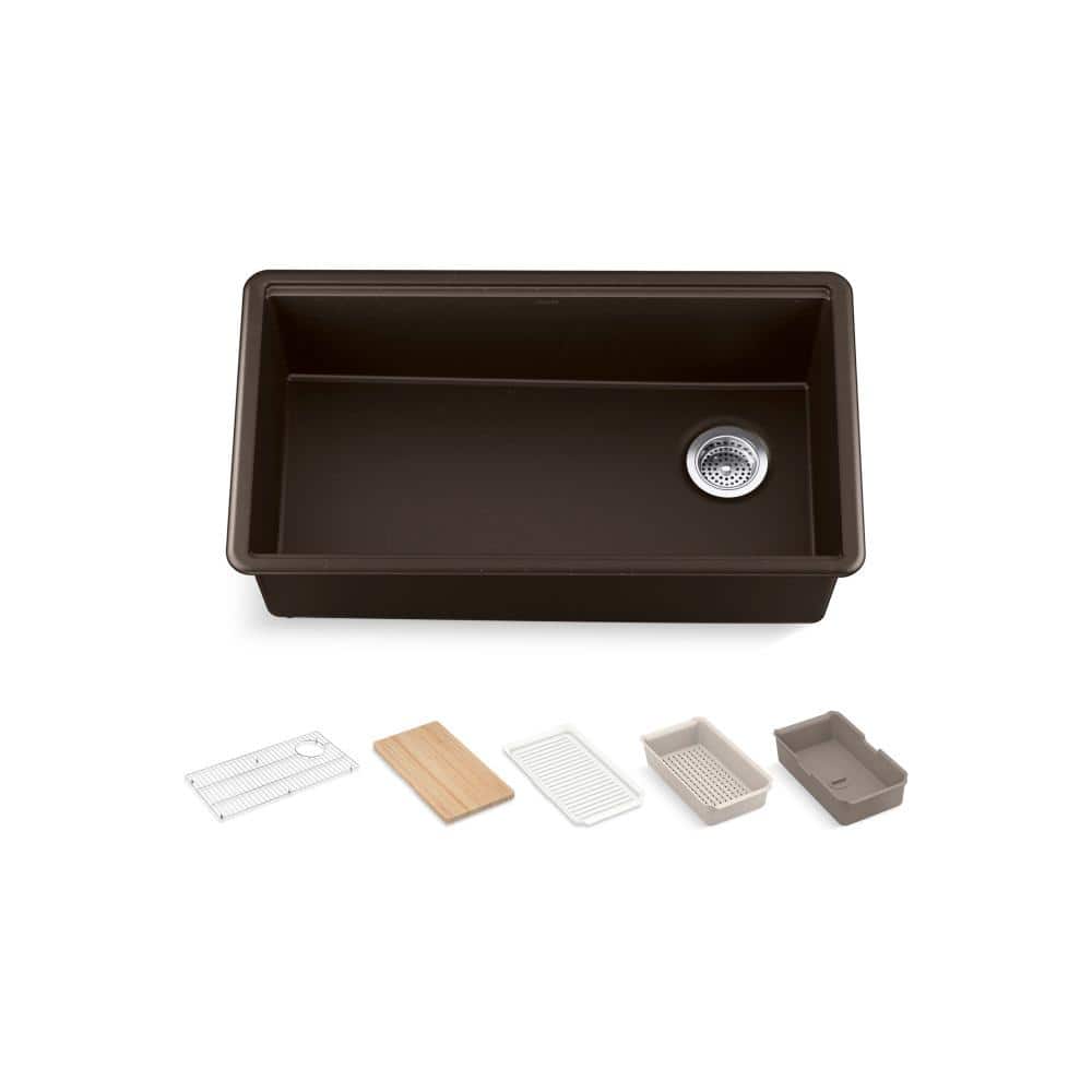 KOHLER Billings 32.5 in. Undermount Single Bowl Granite Composite ...