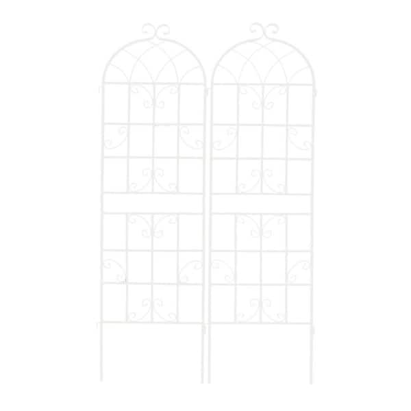 Jushua 2-Pack 71 in. x 19.7 in. Metal Garden Trellis Rustproof Trellis ...