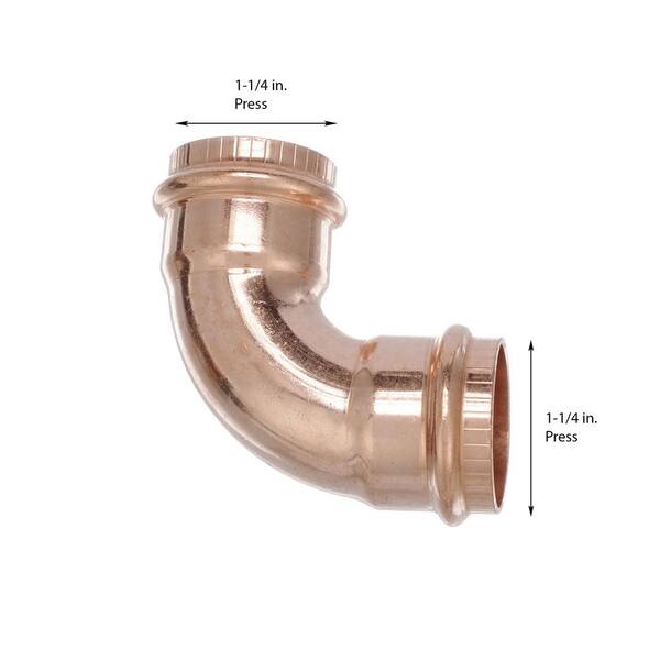 1-1/4 C X 1-1/4 C 90-degree Copper Elbow X 1 1/4 X 1" C X C 90° Short ...