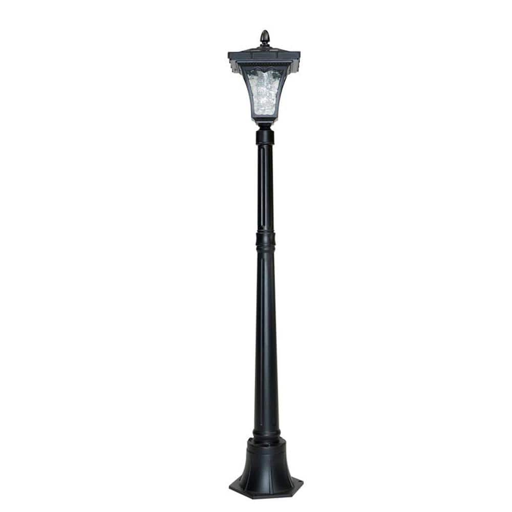 Sun-Ray Vittoria 52 in. Single Head Black Outdoor Solar Lamp Post ...