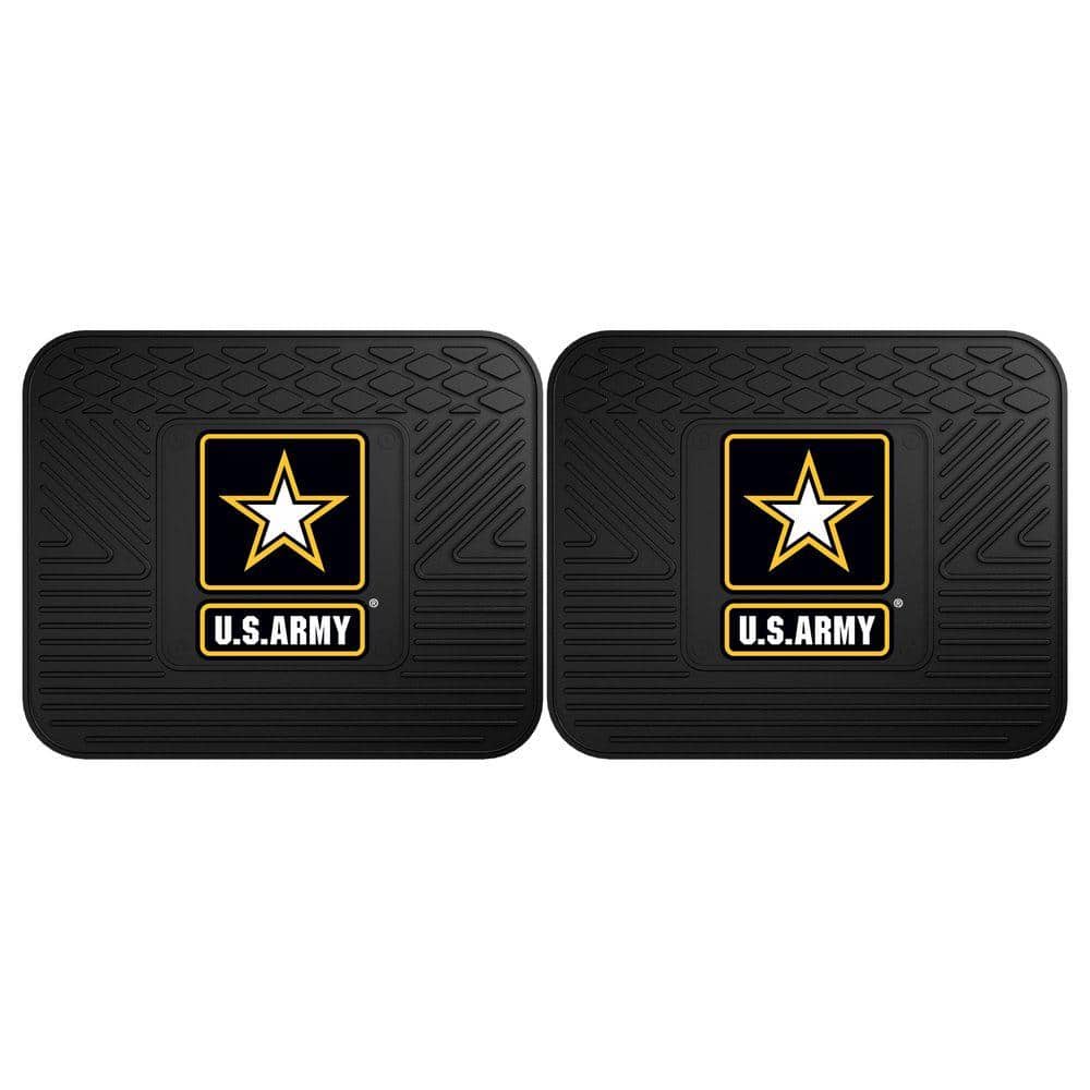 FANMATS Army Black Heavy Duty 14 in. x 17 in. 2-Piece Vinyl Utility Mat ...