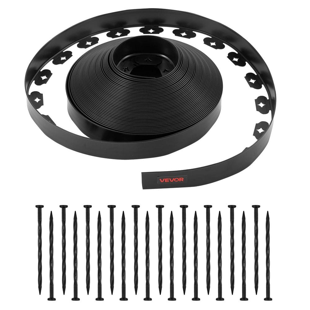 VEVOR Landscape Edging, 100 ft. x 1.5 in. Plastic Garden Border Edging ...