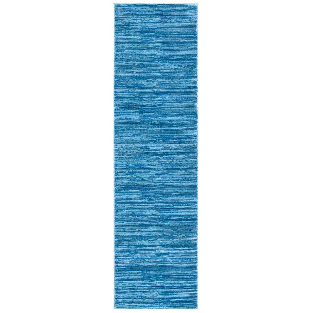 SAFAVIEH Vision Blue 2 ft. x 12 ft. Solid Marle Runner Rug VSN606M-212W ...