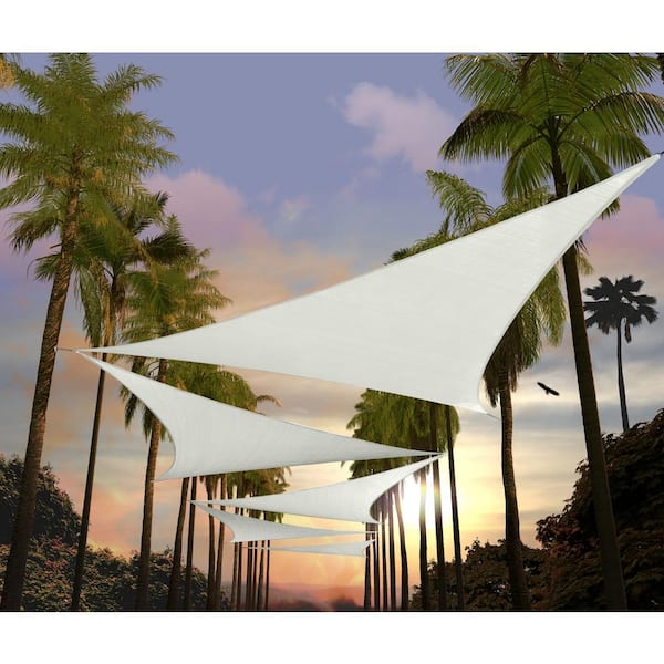 AMGO 14 ft. x 14 ft. x 14 ft. White Triangle Sail Triangle-14-White ...