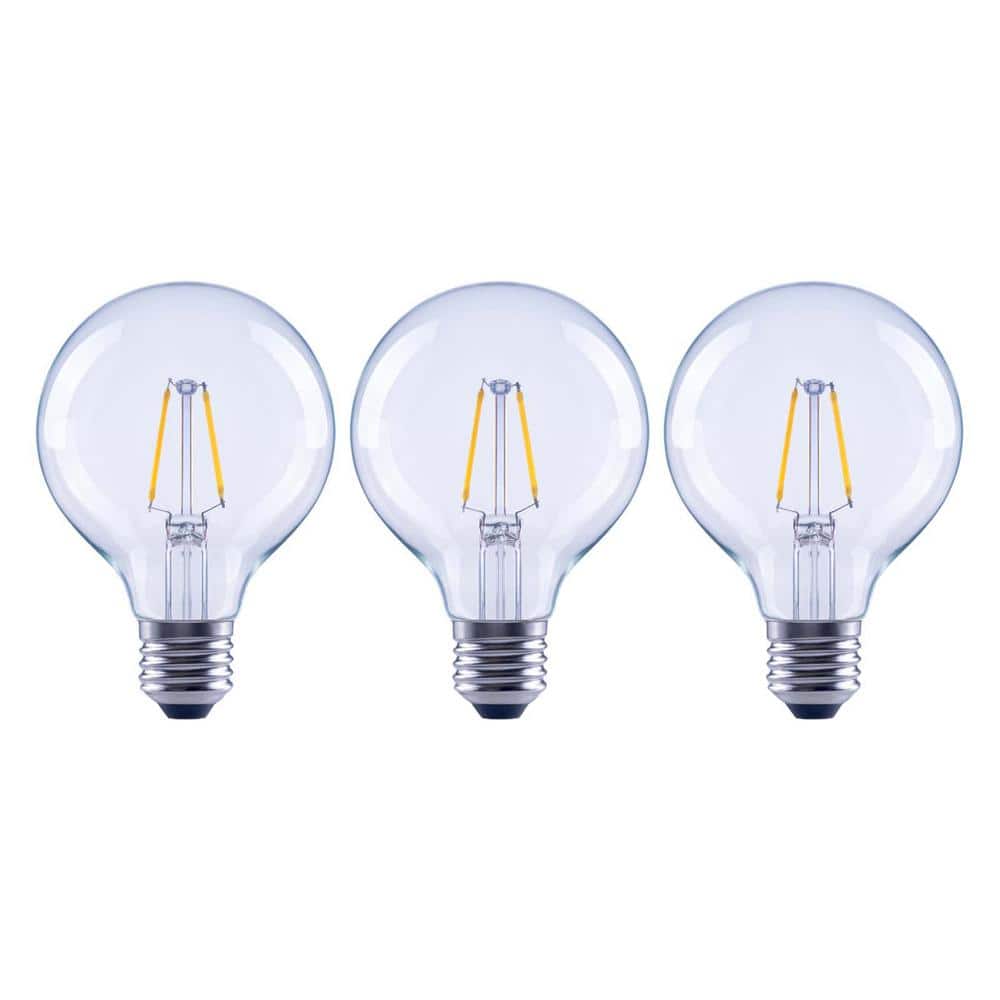 EcoSmart 25-Watt Equivalent G25 Dimmable Globe Clear Glass Filament LED ...