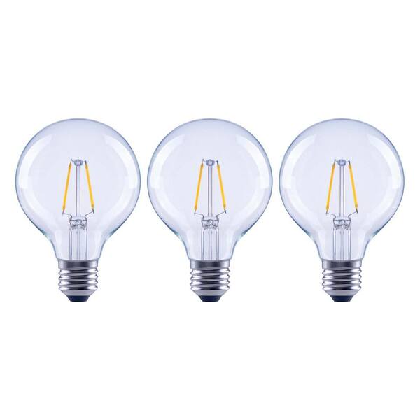 EcoSmart 25-Watt Equivalent G25 Dimmable Globe Clear Glass Filament LED ...
