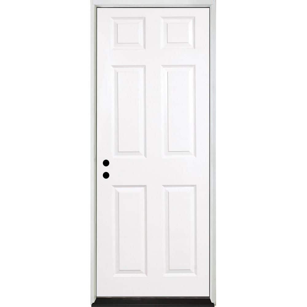Steves & Sons 36 in. x 80 in. 6Panel RHIS 20Min Fire-Rated Dbl-Bore ...