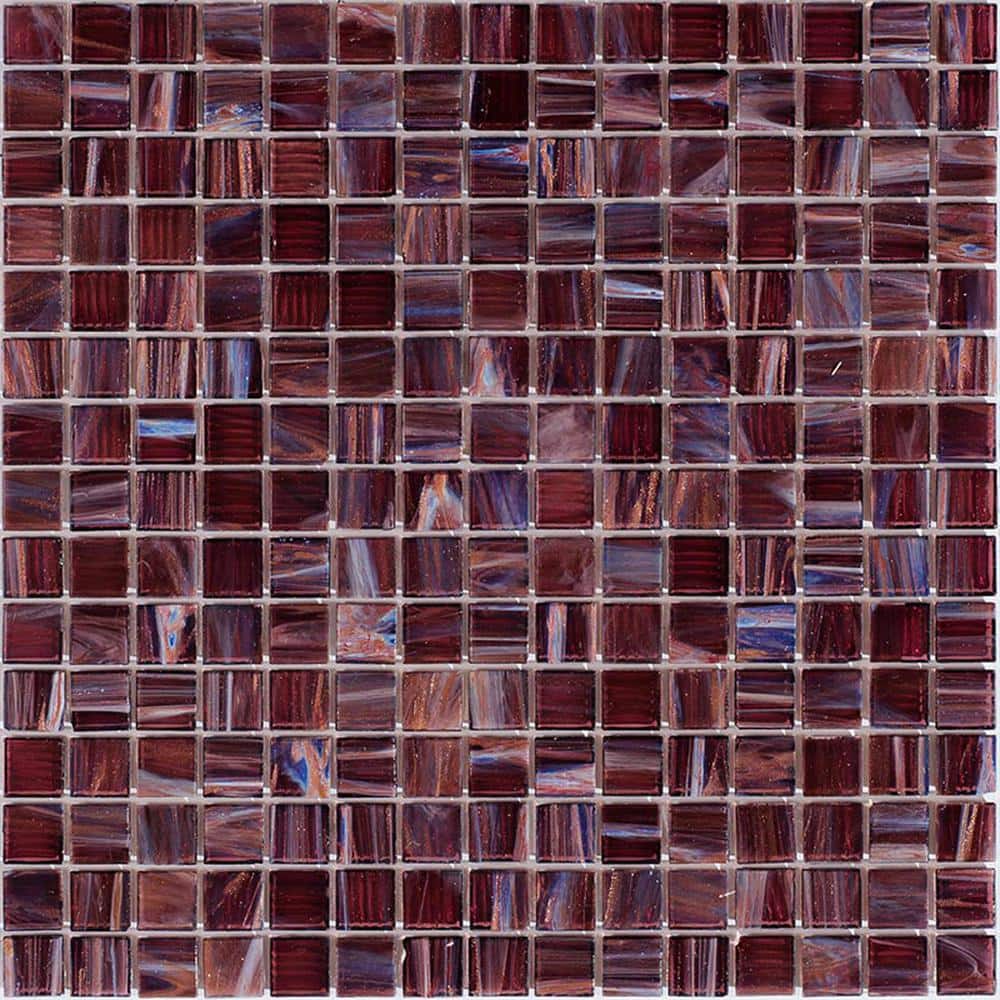Apollo Tile Celestial 4" x 6" Glossy Bulgarian Red Glass Mosaic Uniform ...
