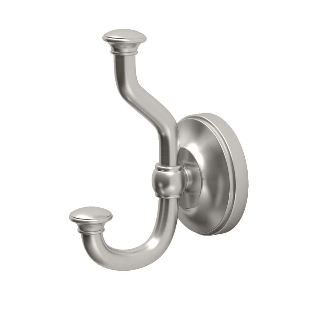 Gatco Tavern Double Robe Hook in Satin Nickel 4025 - The Home Depot