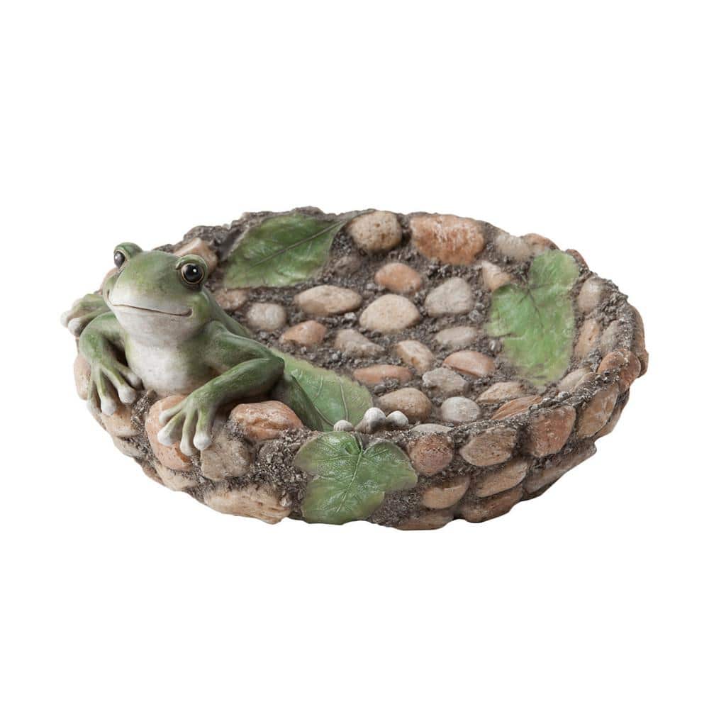 Evergreen Happy Frog Tabletop Resin Birdbath 84G3427 - The Home Depot