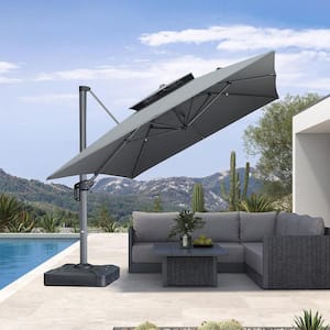 PURPLE LEAF 9 ft. x 12 ft. Sunbrella Double Top Aluminum 360° Rotation ...