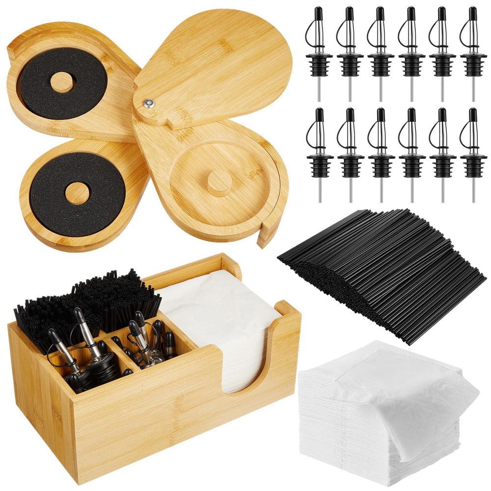 Wudkey Bamboo 3 Tier Bar Glass Rimmer Bartender Tool with Bottle ...
