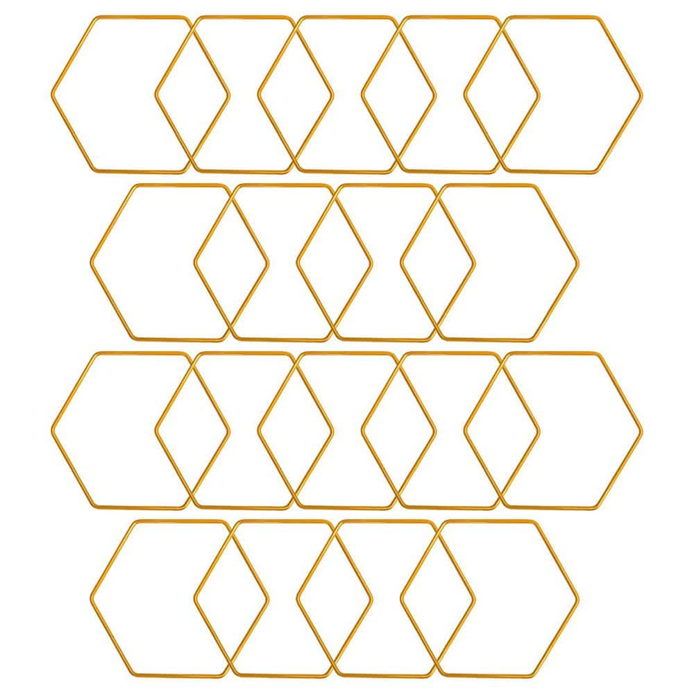 SenQWFa 4.5 Inch Metal Hexagonal Chain Style Trellis Set Gold ...