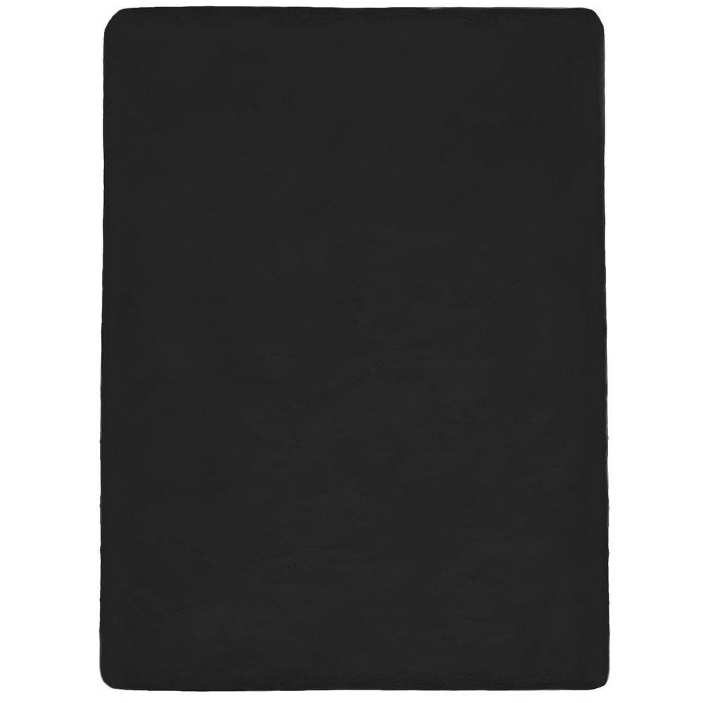 Nourideaux Black 5 ft. x 8 ft. Fluffy Fuzzy Faux Fur Rug Plush Soft ...