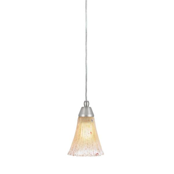 Bryson 100-Watt 1-Light Brushed Nickel Shaded Pendant Light Mini ...
