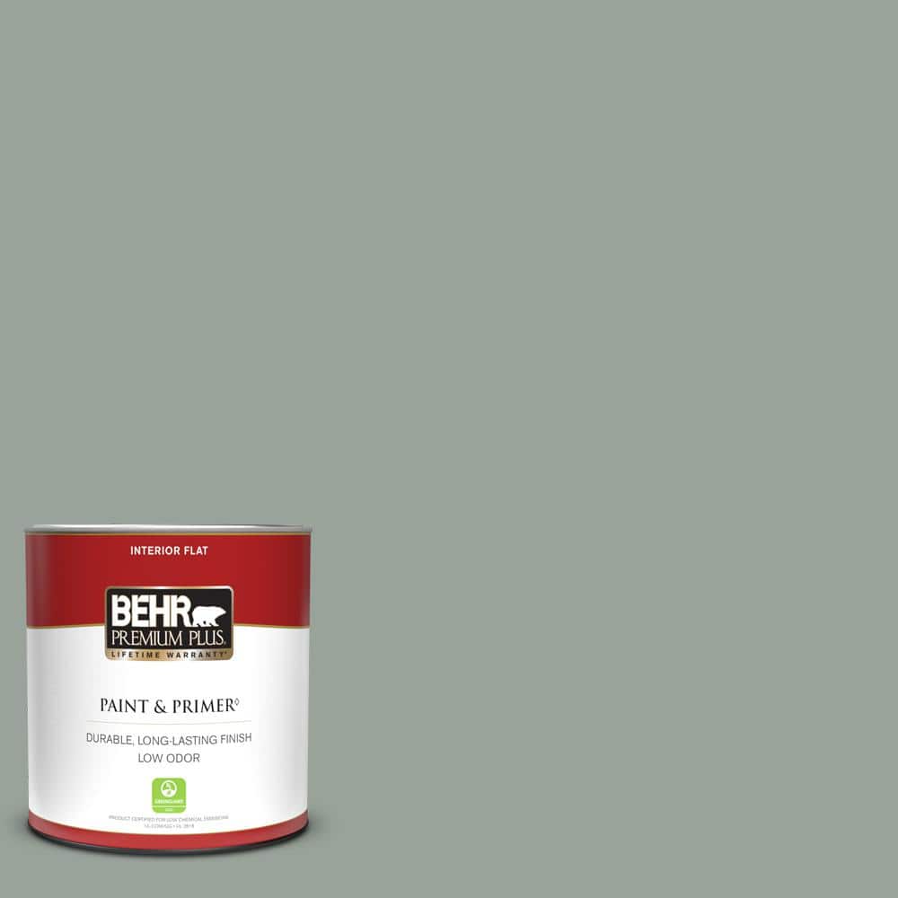 BEHR PREMIUM PLUS 1 qt. #N410-4 Natures Gift Flat Low Odor Interior ...