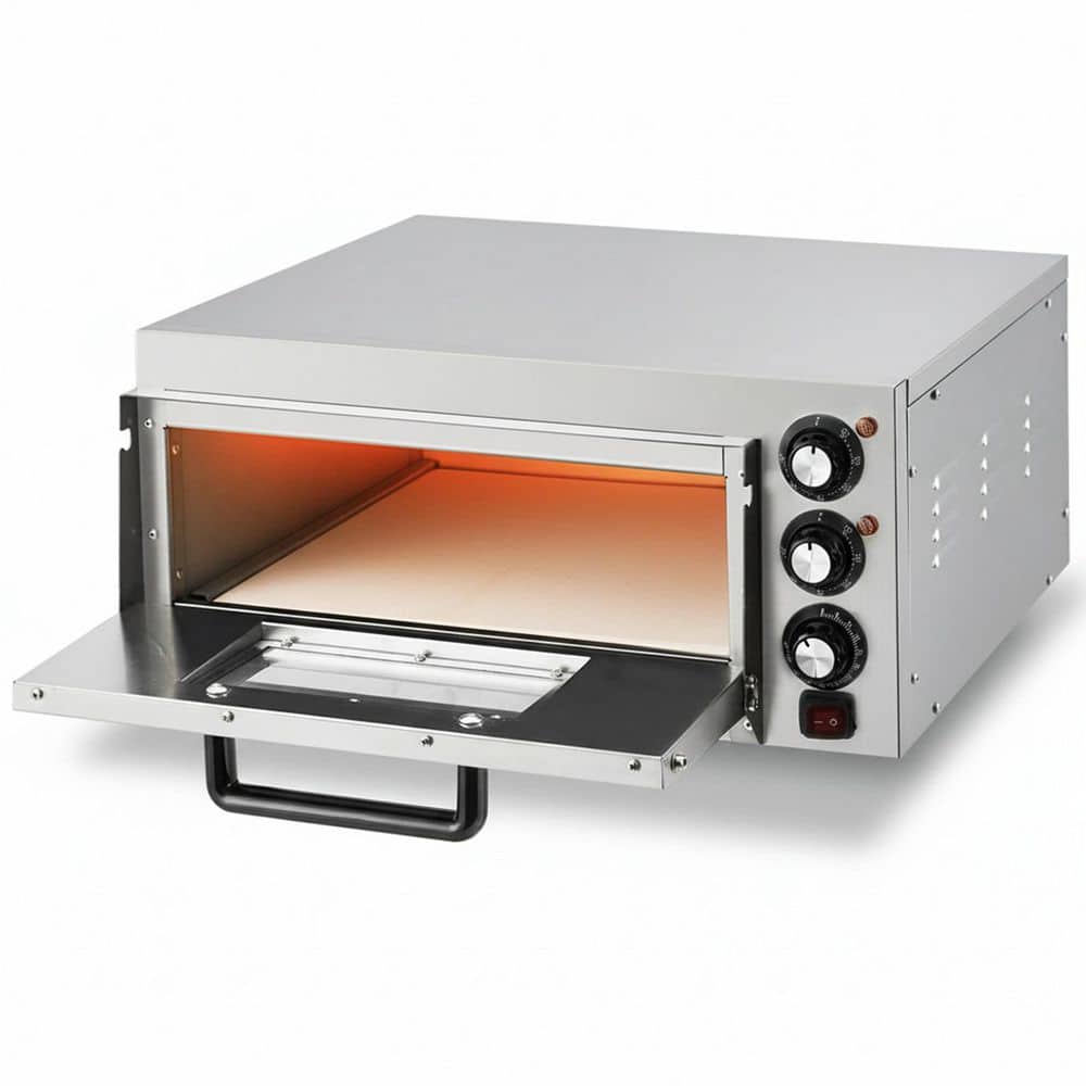 Garvee 14 in. 1800W Electric Pizza Oven in Silver with View Window ...