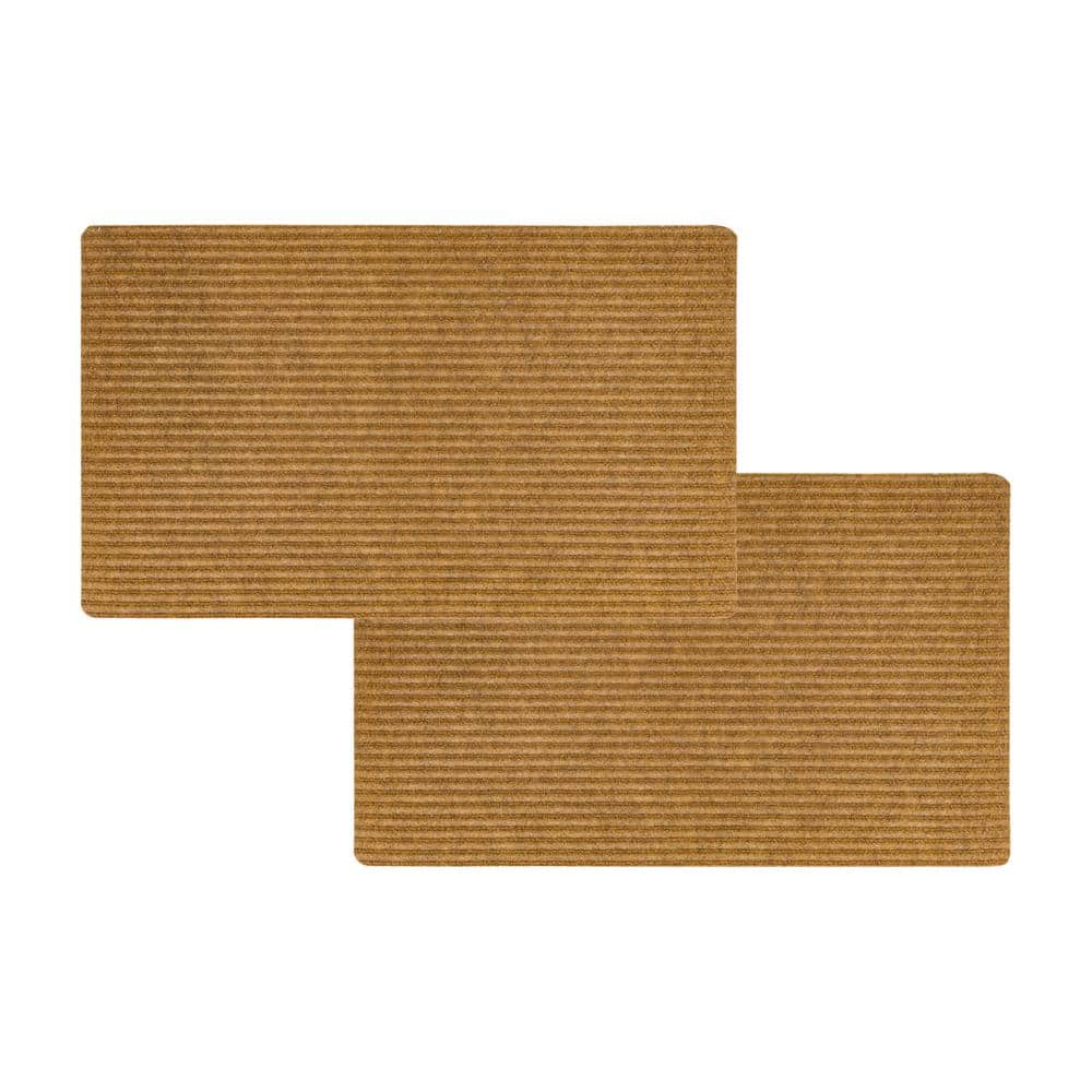 Mohawk Home Striped Utility Mat Tan Indoor/Outdoor 18 in. x 30 in ...