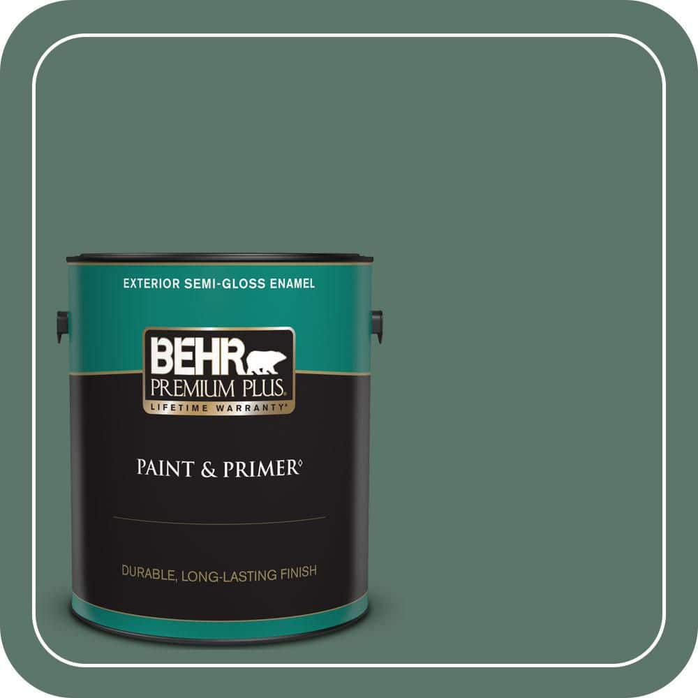 BEHR PREMIUM PLUS 1 gal. #S420-6 Pine Brook Semi-Gloss Enamel Exterior ...