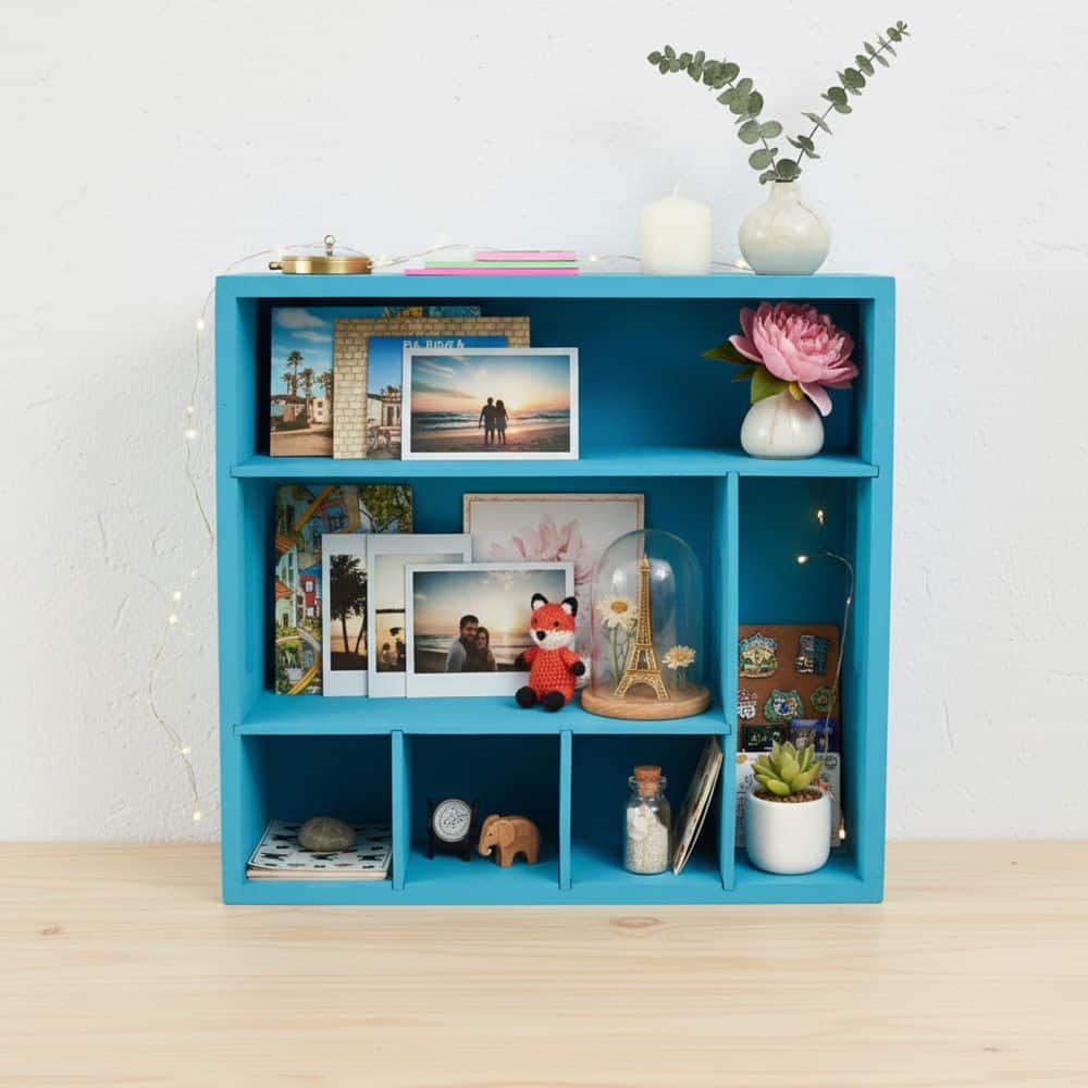 Farmhouse Style Countertop Utensil Holder Crate Mount Blue Finish ...