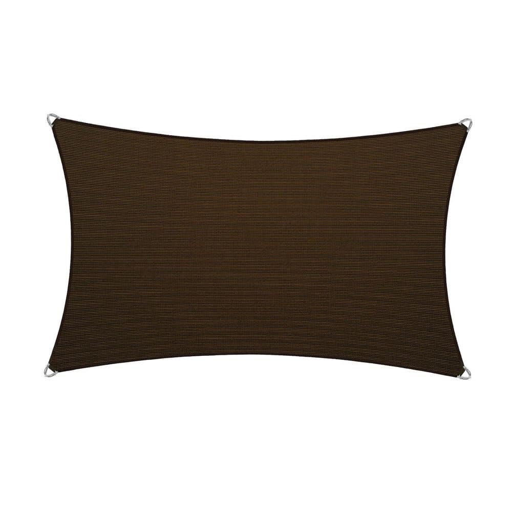 Shade Mart Pro Ring 16 ft. x 20 ft. Rectangle Sun Shade Sail Brown SPR ...