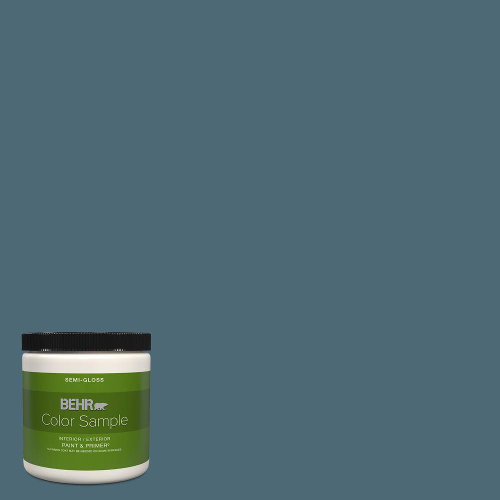 BEHR PREMIUM PLUS 8 oz. #S470-6 Shipwreck Semi-Gloss Interior/Exterior ...
